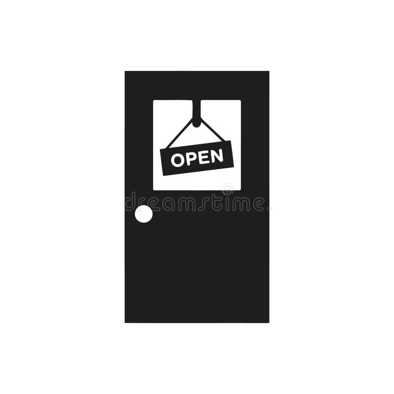 Open Door Icon stock vector. Illustration of door, sign - 361856723