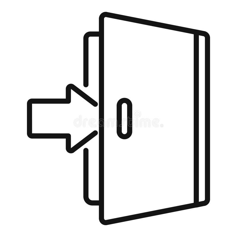 Open Door Icon Outline Vector. Computer Interface Stock Illustration ...