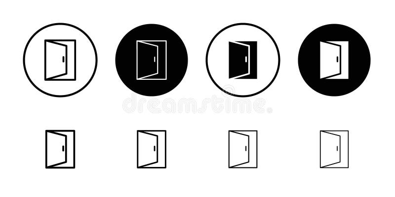 Open Door Icon Outline Vector for Web Ui Stock Vector - Illustration of ...