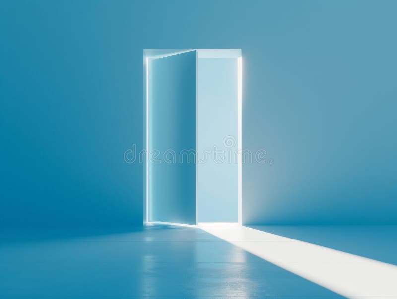 Open Door with Illuminated Pathway Stock Photo - Image of forward ...