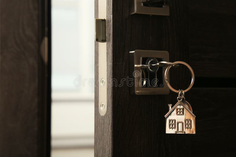 Open Door Key House Shaped Keychain Closeup Stock Photos - Free ...