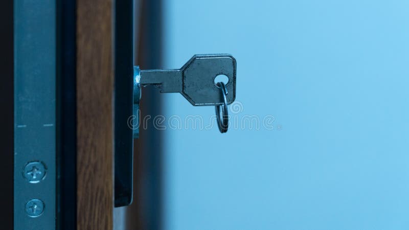 Open Door with Keys, Key in Keyhole. Stock Image - Image of ...