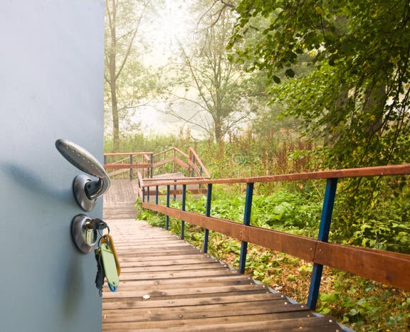 Open door ladder stock image. Image of home, backgrounds - 30558799
