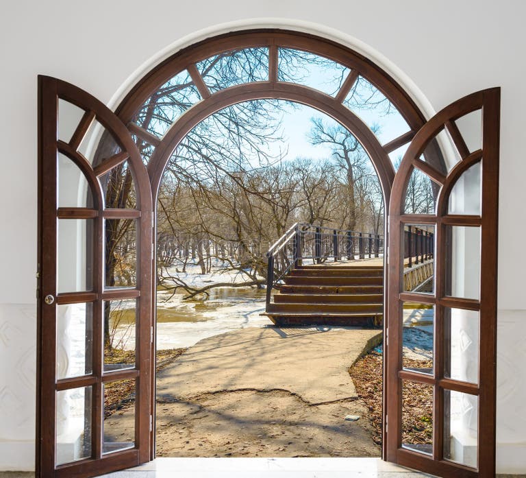 Open door ladder stock image. Image of enter, design - 48529153