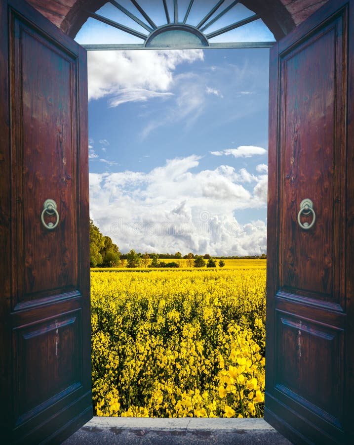 1+ White door opened beautiful nature Free Stock Photos - StockFreeImages