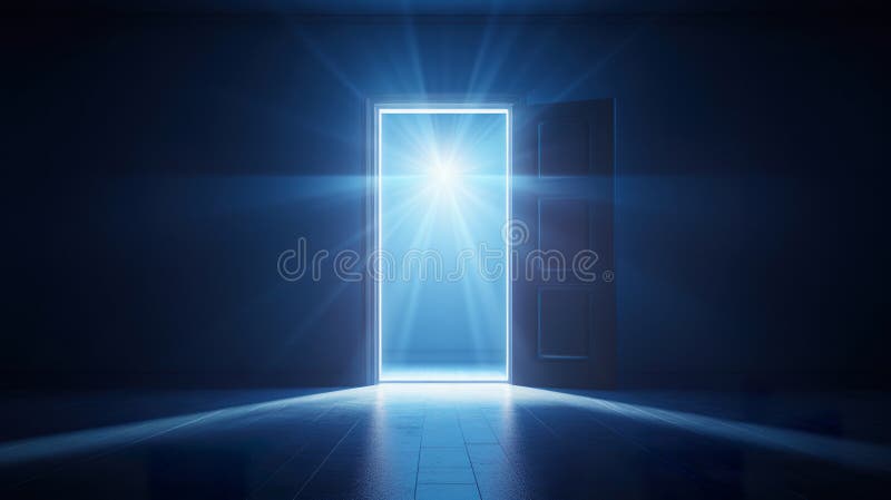 Open Door with Light at the End, New Life and Opportunity Concept ...