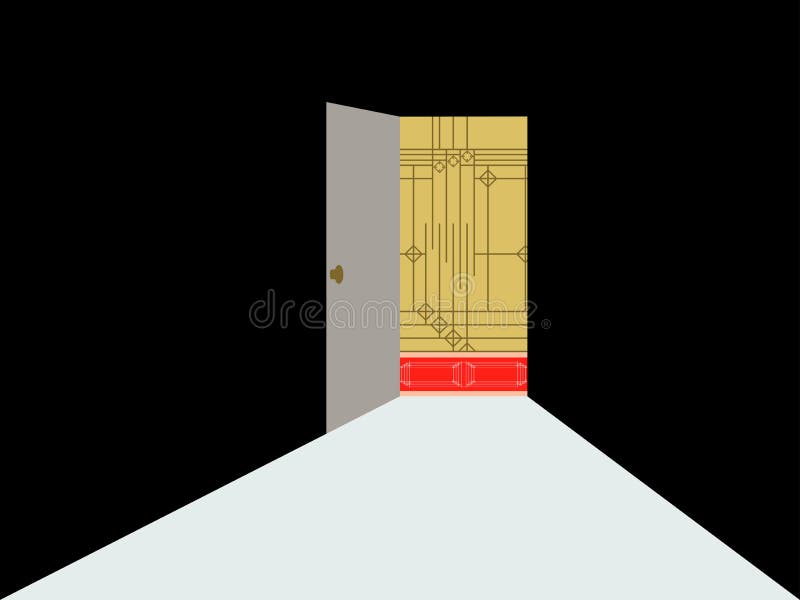 Open Door with Light. Light from the Open Door Stock Vector ...