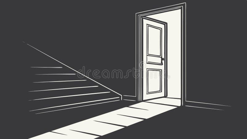 Open Door with Light, Opportunity and New Path, Vector Design ...
