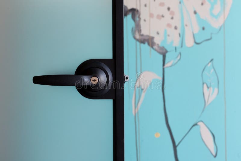 Open Door with Metallic Handle Stock Photo - Image of doorway, exit ...