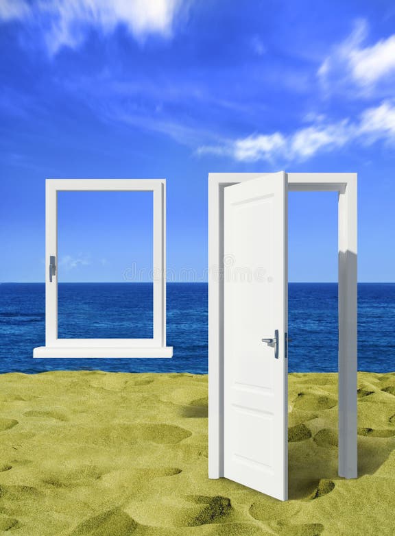 Open door at ocean stock image. Image of idea, exterior - 8184615