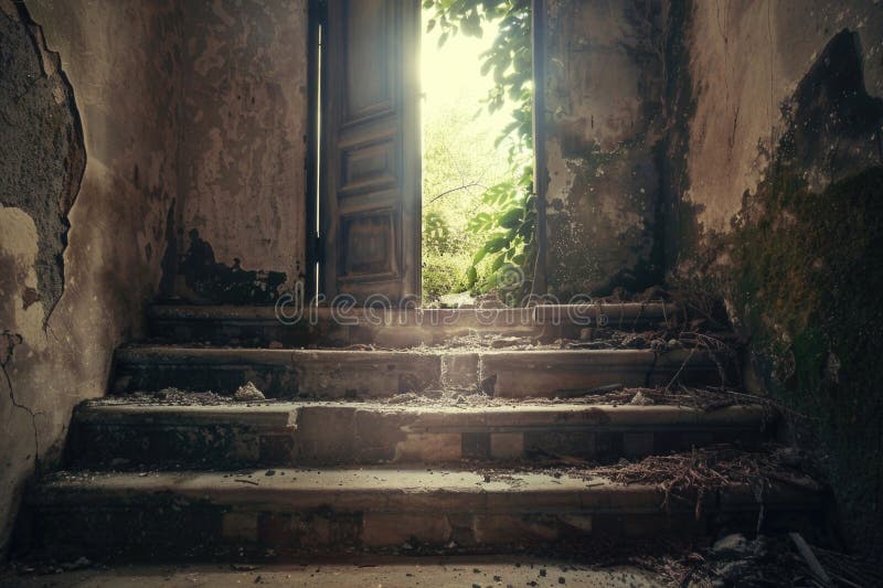 An Open Door in a Run-down Building. Suitable for Urban Exploration ...
