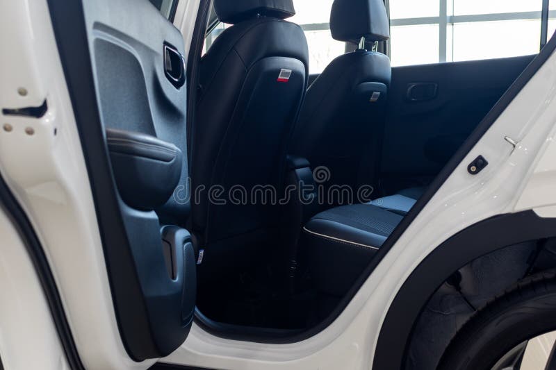 Open door of seats of car stock photo. Image of comfortable - 317939784