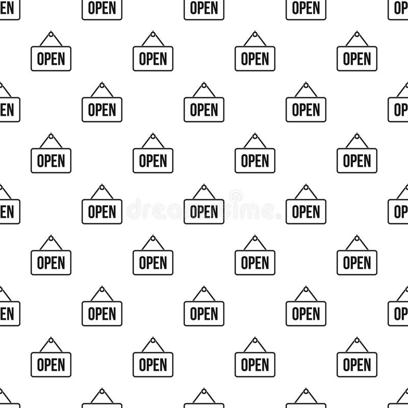 Open Door Sign Pattern, Simple Style Stock Vector - Illustration of ...