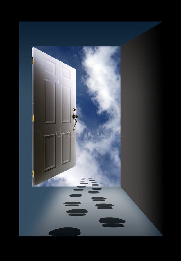 The Open Door Over White Background. Freedom Concept, Stock Photo ...
