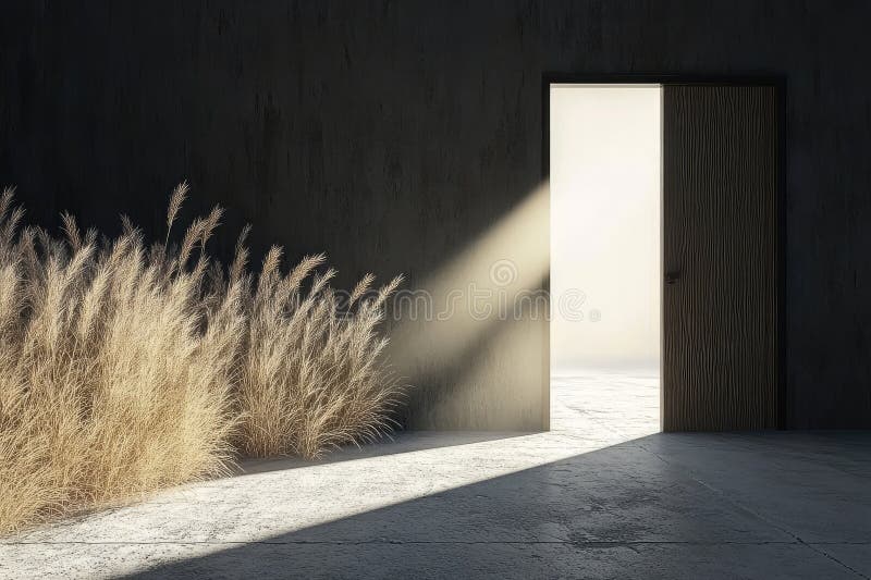 Open Door to Light stock illustration. Illustration of sunlight - 384535095