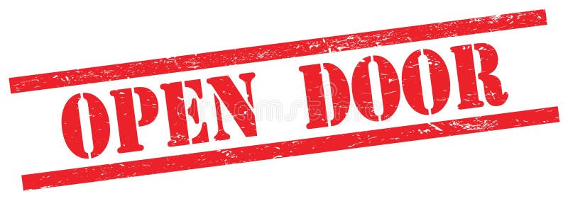 OPEN DOOR Text Written on Red Grungy Round Stamp Stock Illustration ...