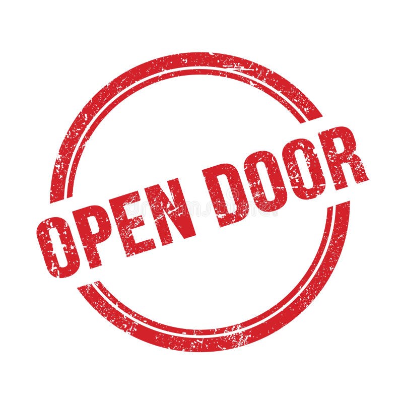 OPEN DOOR Text Written on Red Grungy Round Stamp Stock Illustration ...