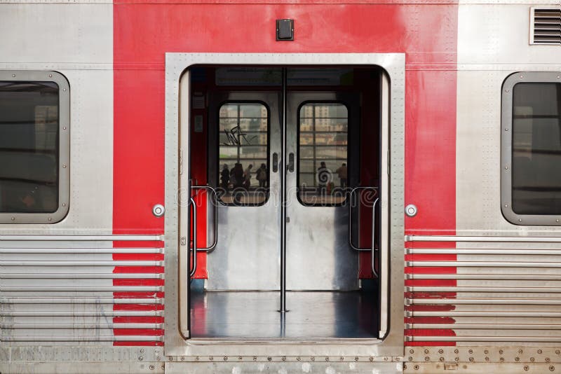 Open door of a train stock image. Image of rail, wagon - 30948729