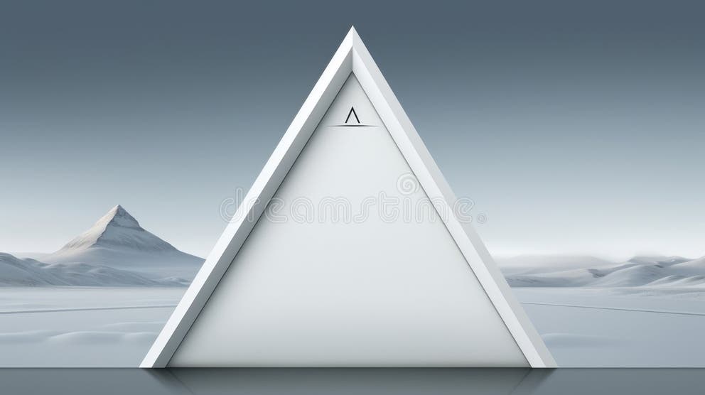 An Open Door with a Triangle Shape in Front of it Stock Illustration ...