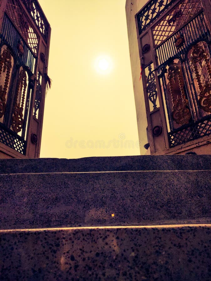 Open Door with View of Sky and Sun Stock Photo - Image of beautiful ...