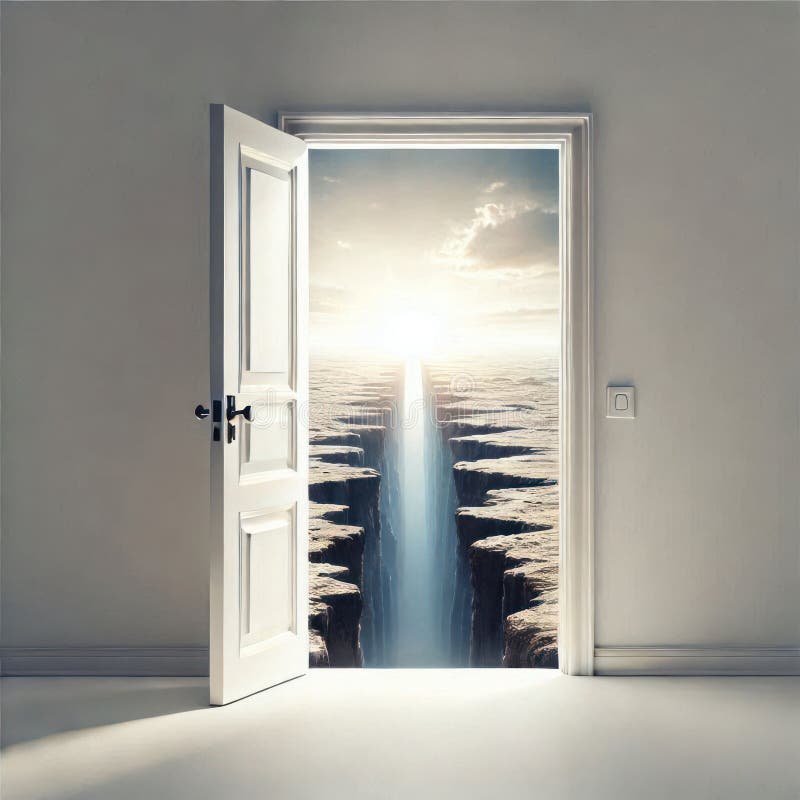Open Door with Views of the Gorge and Light. Stock Image - Image of ...