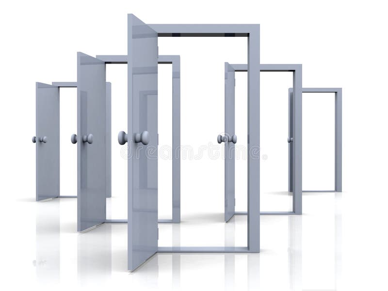 Open doors stock illustration. Illustration of choice - 23571168