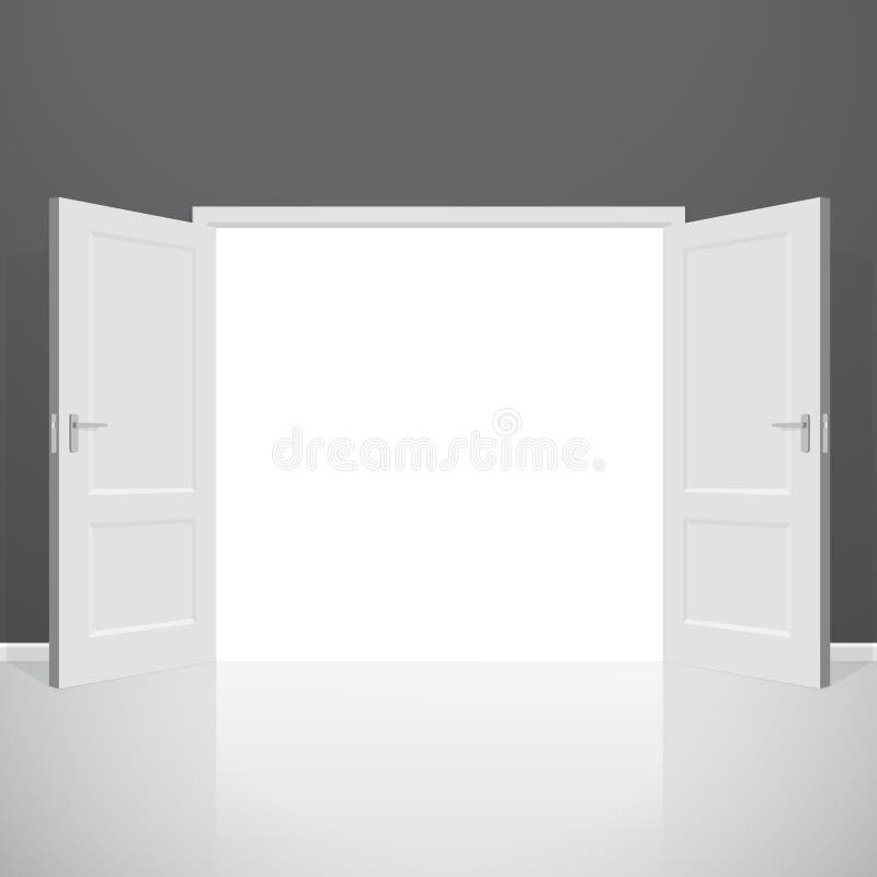 Open Doors. Realistic Vector Illustration Stock Vector - Illustration ...