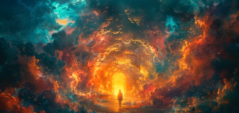 Open Doors To Enter into Beautiful, Ideal World, Surreal Fantasy ...