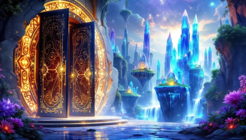 Open Doors To Enter into Beautiful, Ideal World, Surreal Fantasy ...