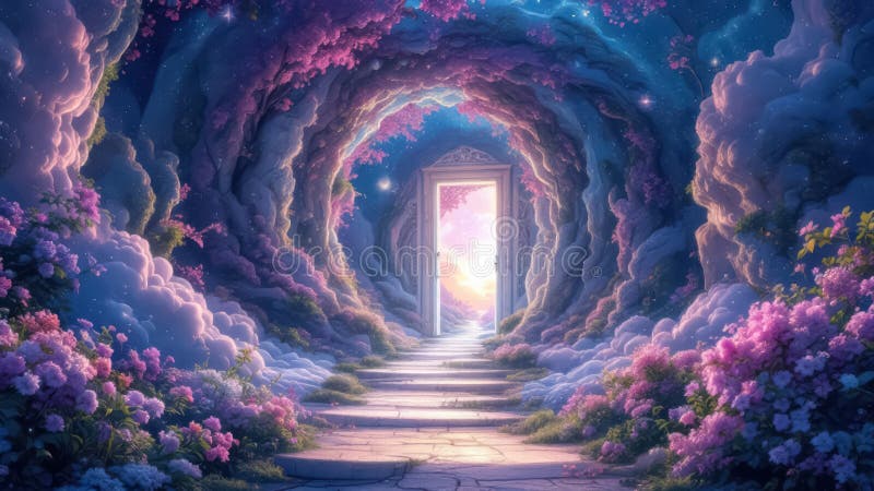 Open Doors To Enter into Beautiful, Ideal World, Surreal Fantasy ...