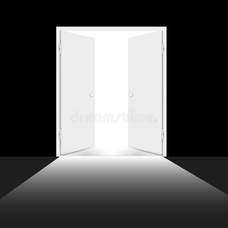Open Double Doors Isolated on White Background Stock Vector ...