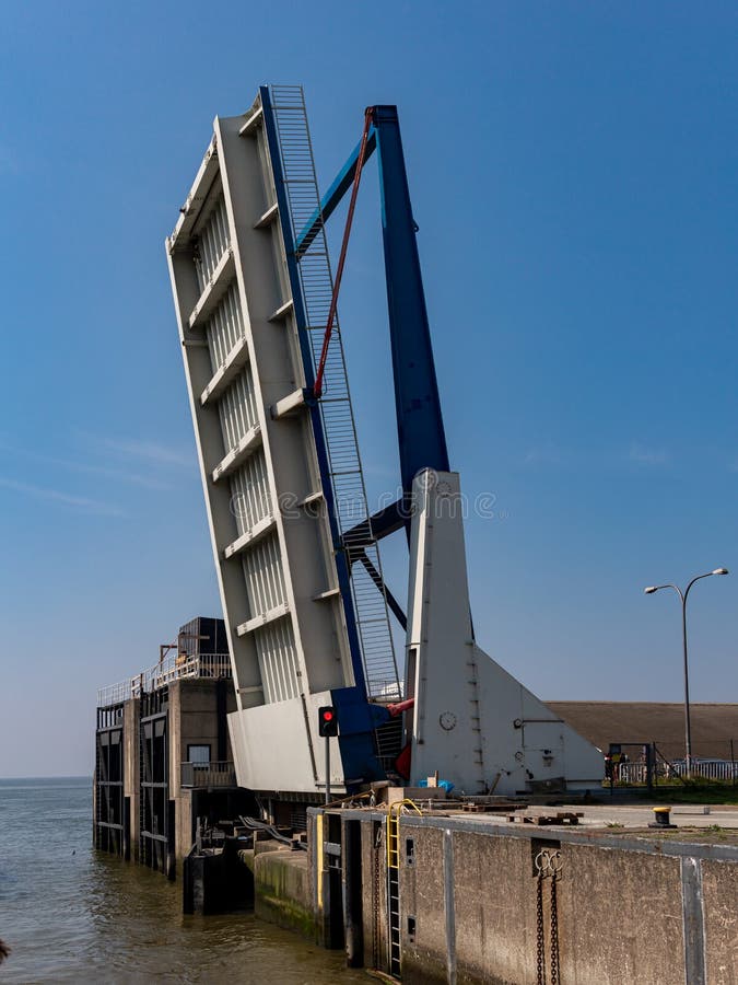 Open Drawbridge at the Eider Barrier Stock Photo - Image of holiday ...