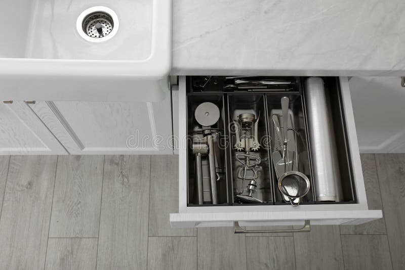 Kitchen from above stock image. Image of appliances, floor - 4180837