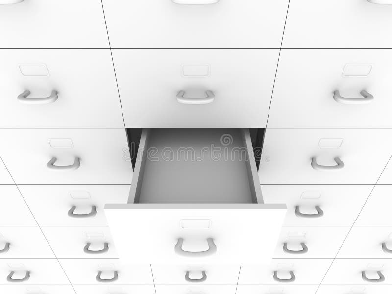 Open Drawer - Filing Cabinet Stock Illustration - Illustration of ...