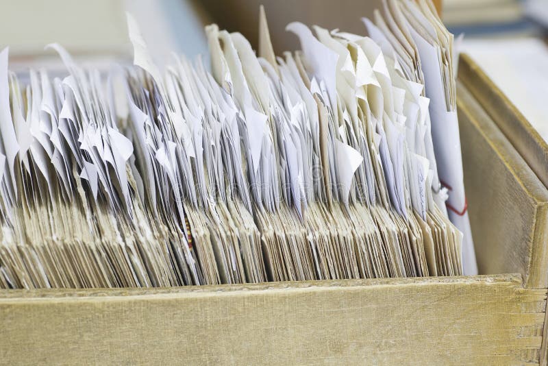Open Drawer with Filing Records Stock Image - Image of closeup, colour ...