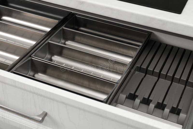 Open Drawer Kitchen Cabinet Space Cutlery Closeup Stock Photos - Free ...