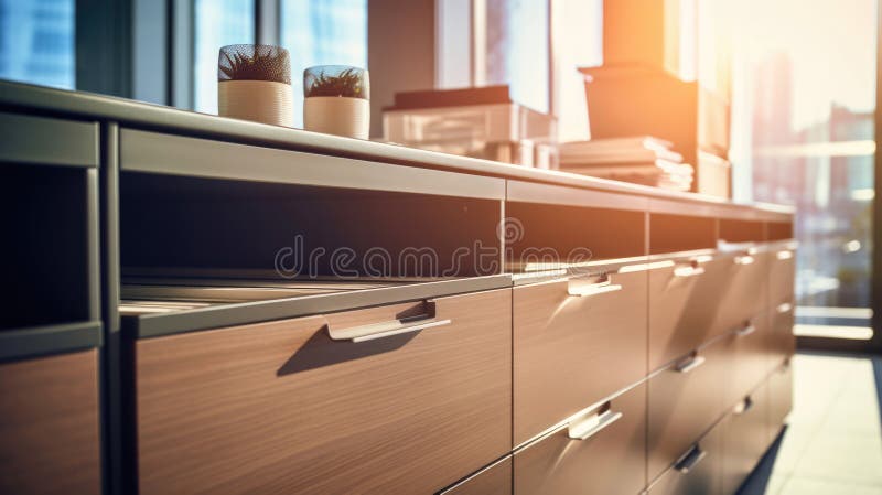 Open Drawers Revealing Neatly Organized Office File Folders and Pages ... Open Drawers Revealing Neatly Organized Office File Folders and Pages ...