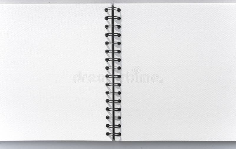 Open Drawing with Spiral Bound Book Isolate with Clipping Path Stock ...