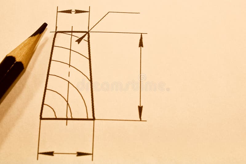 Open Drawings with a Pencil. Engineering and Design Stock Photo - Image ...
