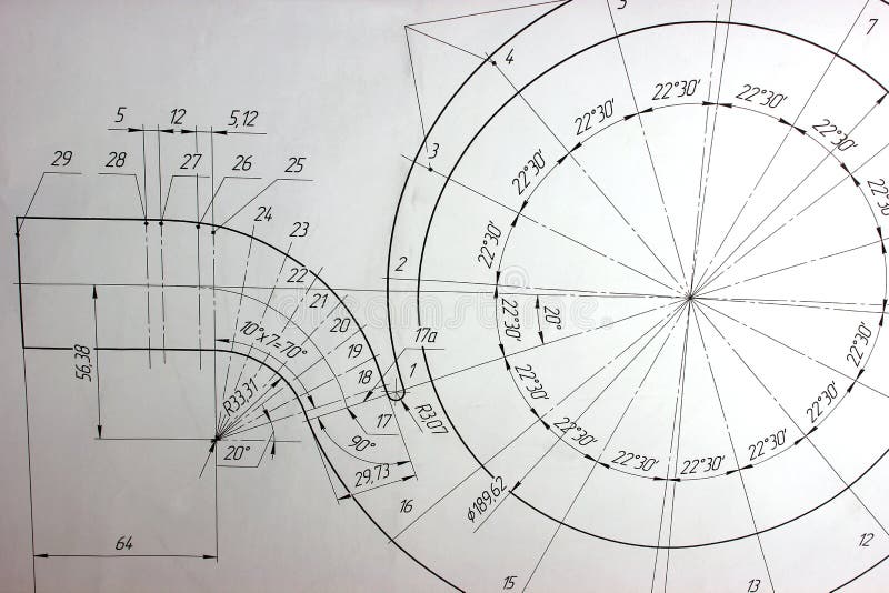 Open Drawings with a Pencil. Engineering and Design. Stock Photo ...