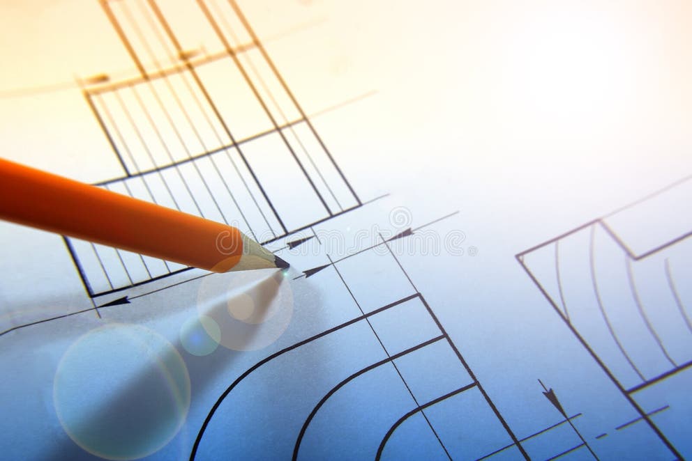 Open Drawings with a Pencil. Engineering and Design. Construction ...