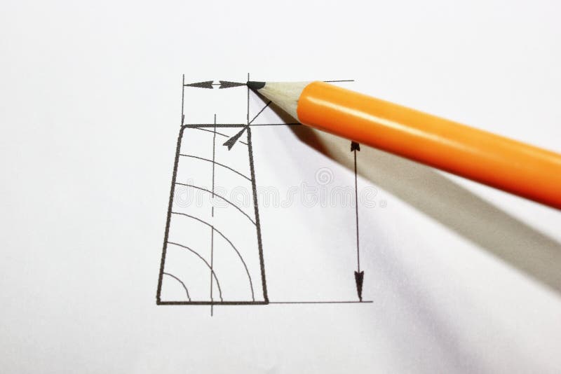 Open Drawings with a Pencil. Engineering and Design Stock Photo - Image ...