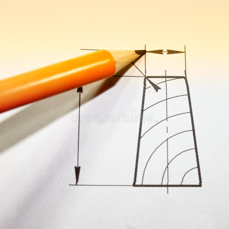 Open Drawings with a Pencil. Engineering and Design Stock Photo - Image ...