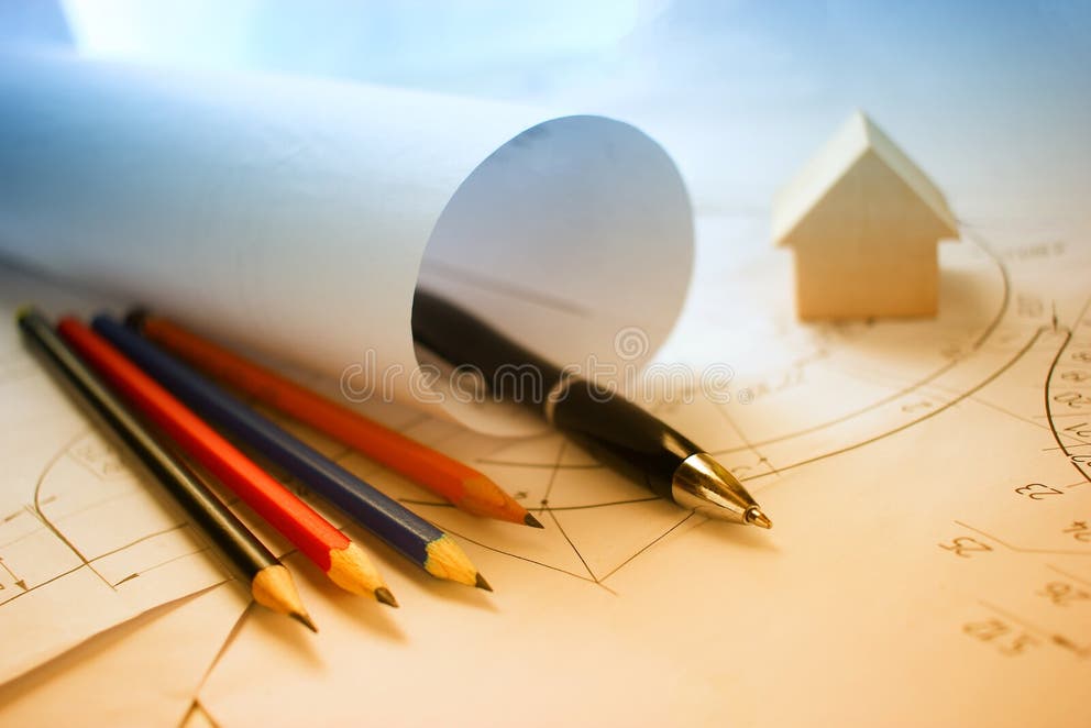 Open Drawings with a Pencil. Stock Image - Image of projects, pencil ...