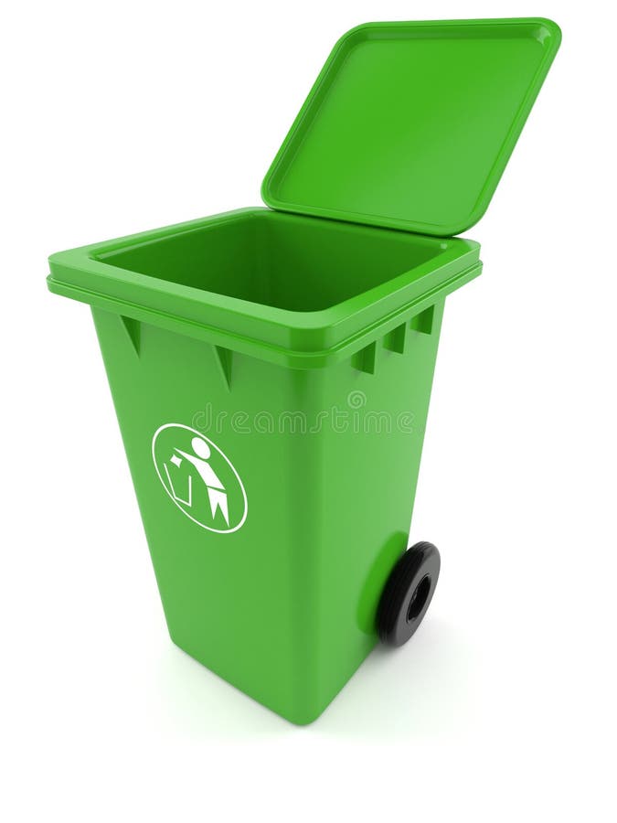 Open Trashcan 3d Illustration Stock Illustration - Illustration of ...