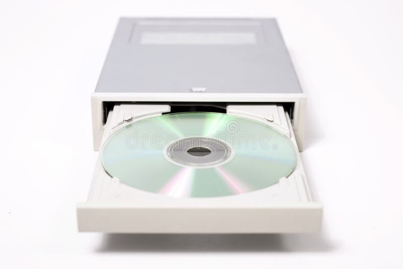 Open dvd-rom on white stock image. Image of digital - 152182869