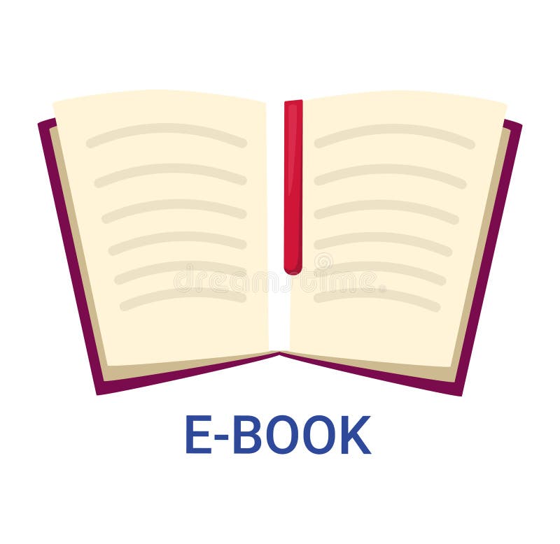 Open EBook with Red Bookmark, Digital Reading Concept. E-learning and ...