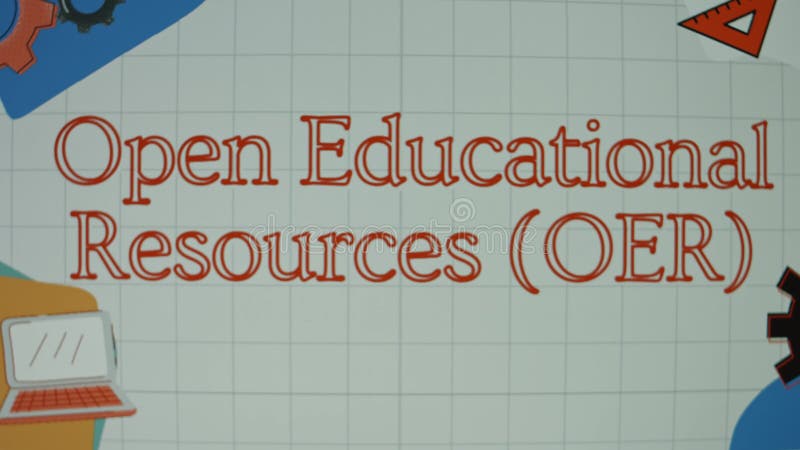 Open Educational Resources Inscription on a Eggshell Color Chalkboard ...