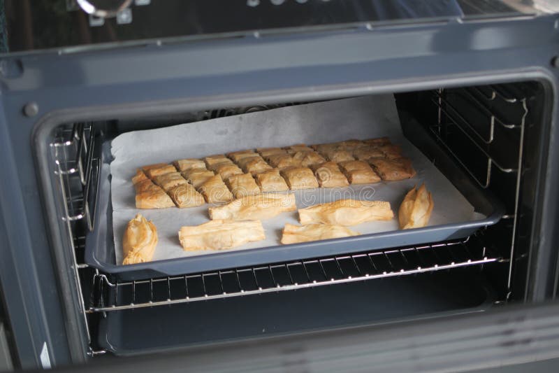 Open electric oven at home stock image. Image of domestic - 287695049