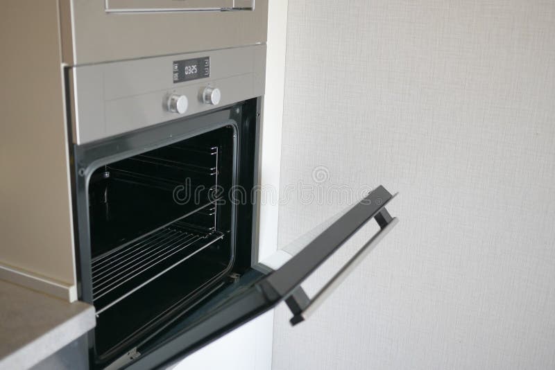 Open electric oven at home stock photo. Image of home - 287615990